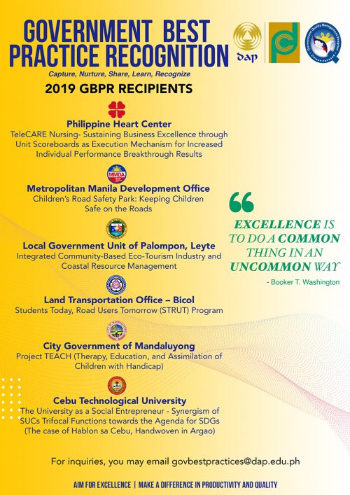 Government Best Practices Recognition (GBPR) | PDC