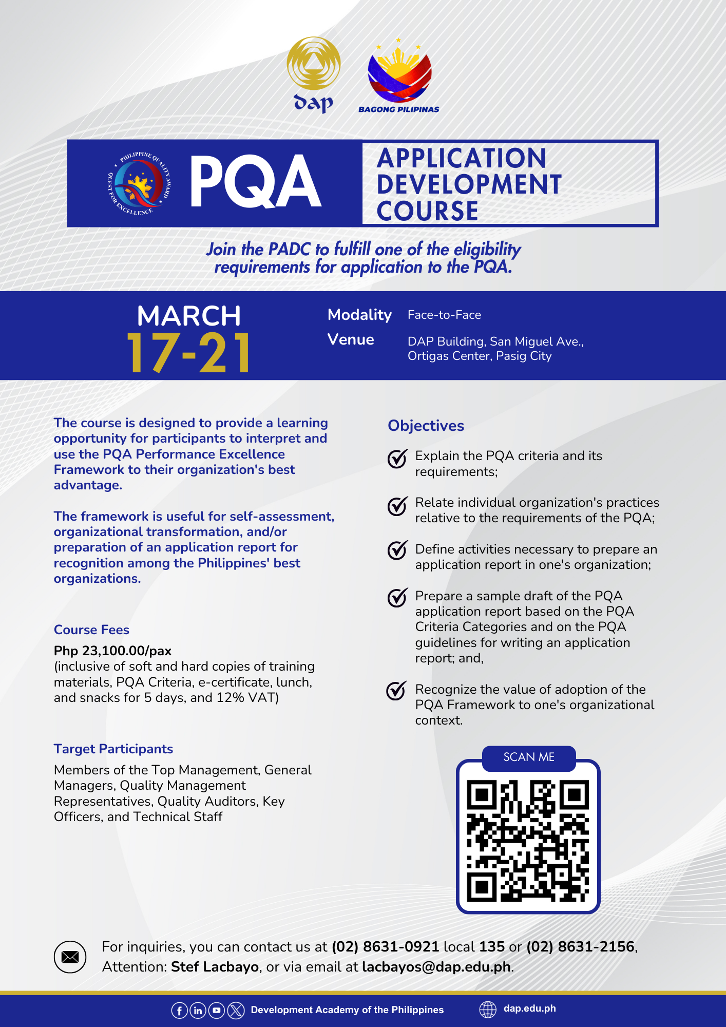 PQA Application Development Course | PDC
